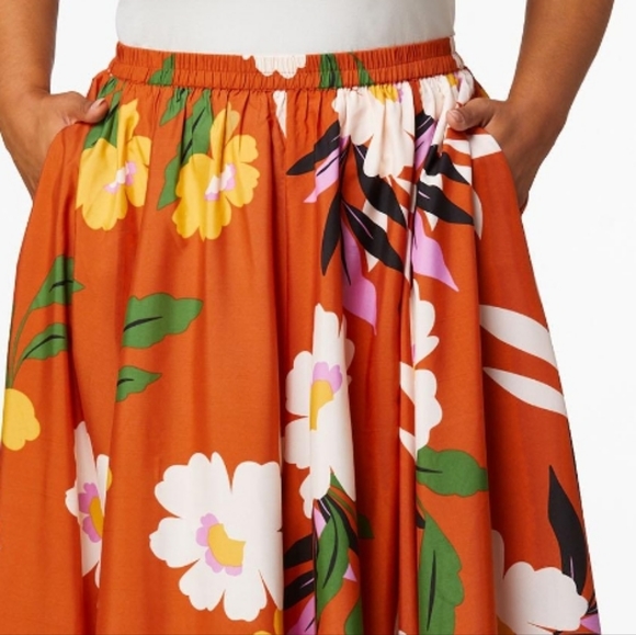 Cato | Skirts | Burnt Orange Floral Skirt | Poshmark